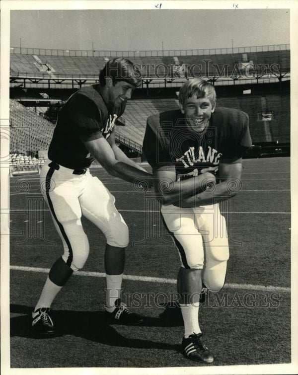 1971 Press Photo Tulane Quarterback Mike Walker & Tailback Ricky Heber ...