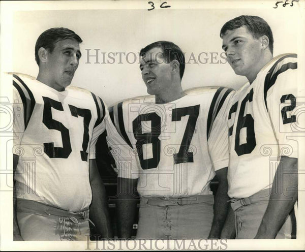 1967 Press Photo Barry Wilson, Bob Borison, Glenn Smith of LSU Tigers ...