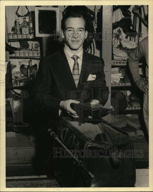 1965 Press Photo Horse Jockey Robert Ussery in Tack Room - nos37142 ...