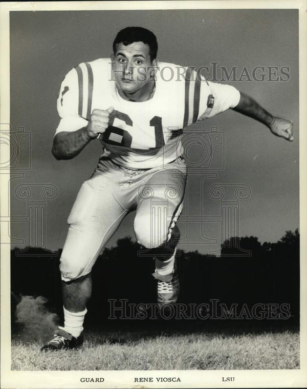 1963 Press Photo Louisiana State University Football Guard Rene Viosca ...