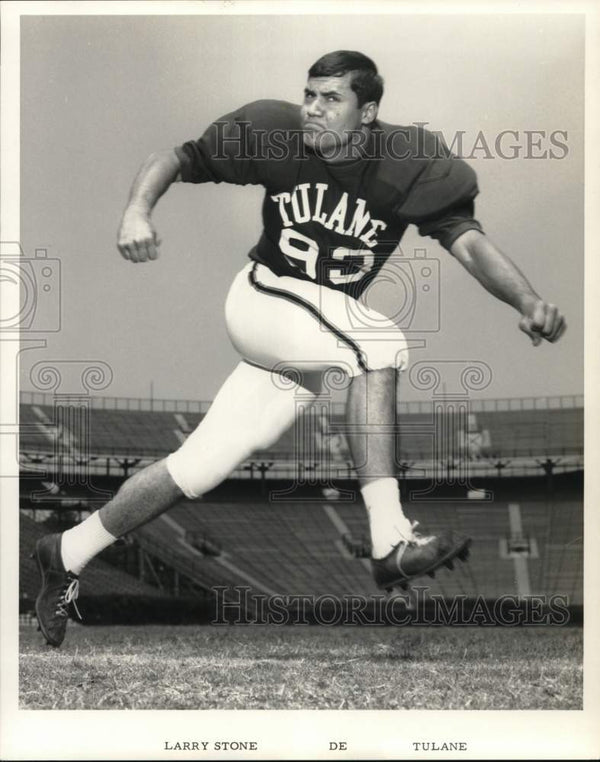 1967 Press Photo Football defensive end Larry Stone of Tulane ...