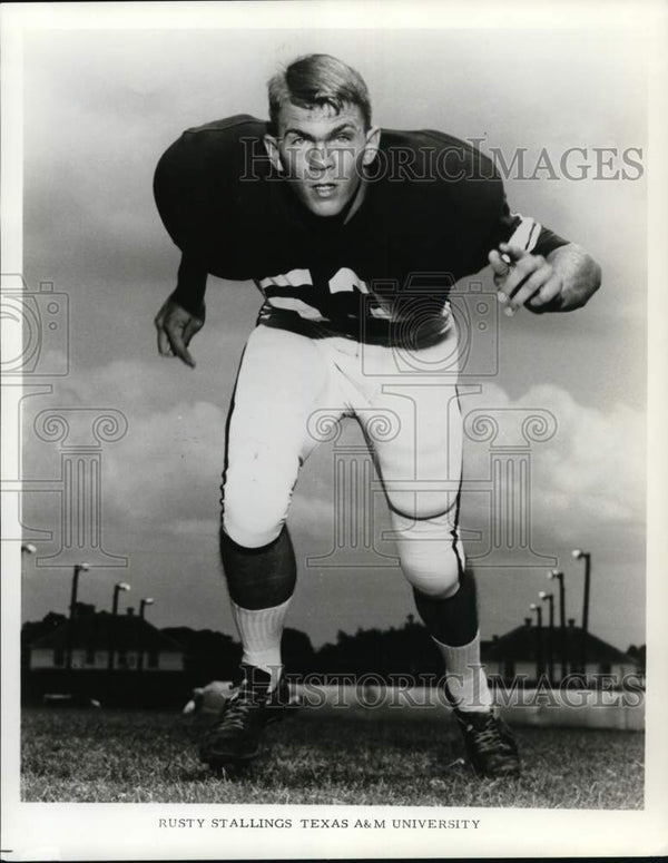 1968 Press Photo Rusty Stallings, Texas A&M University football ...