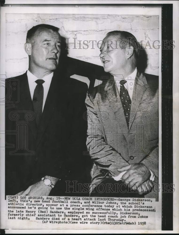 1958 Press Photo George Dickerson, Wilbur Johns at Los Angeles Press ...
