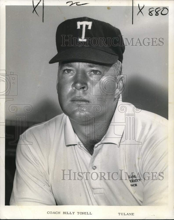 1968 Press Photo Billy Tohill, Tulane University Football - Historic Images