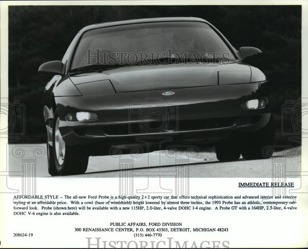 1993 Press Photo All-New Ford Probe, high-quality 2+2 sporty car ...