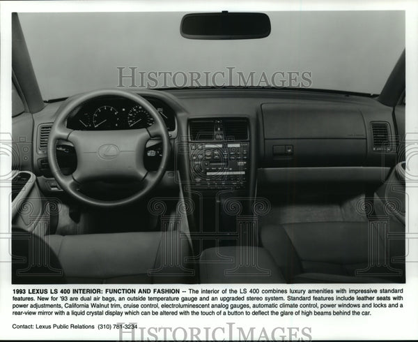 Press Photo 1993 Lexus LS 400 Interior provides Function and Fashion ...