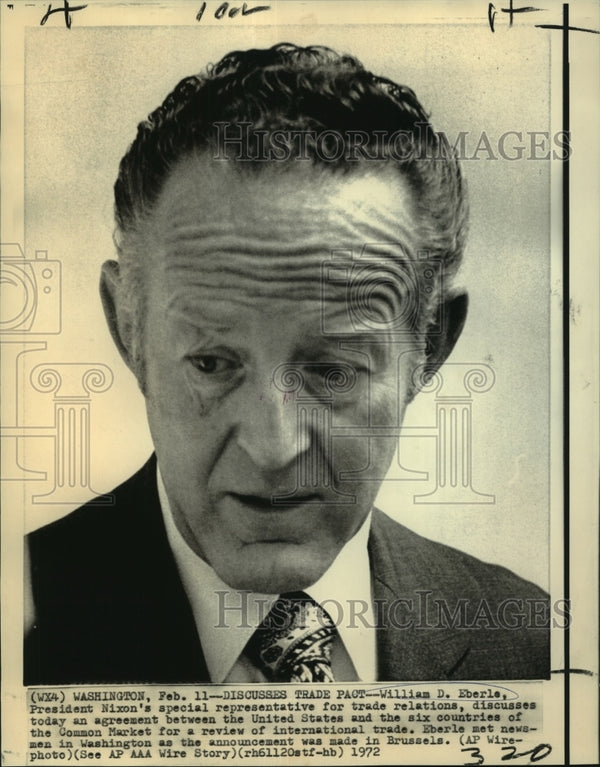 1972 Press Photo William D. Eberle, President Nixon's special ...