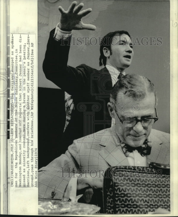 1974 Press Photo Sam Garrison & Albert Jenner at House Judiciary Commi ...
