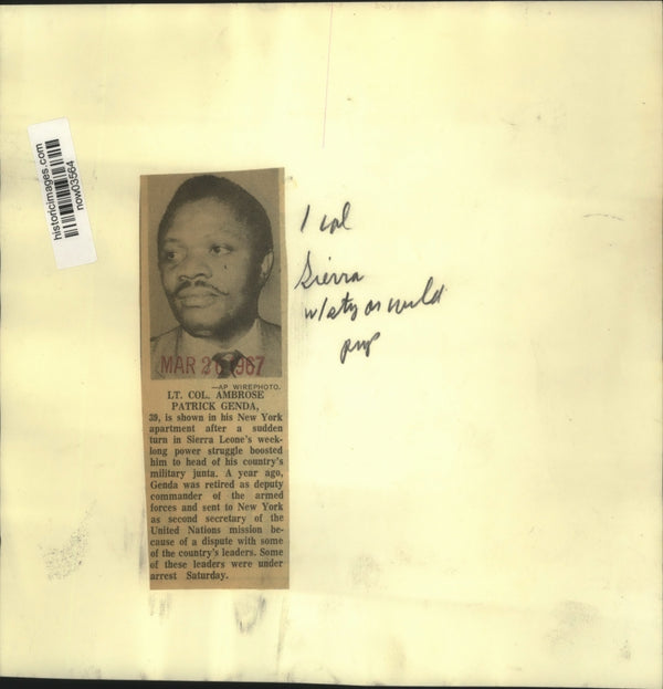 1967 Press Photo Lt. Colonel Ambrose Patrick Genda shown in New York ...