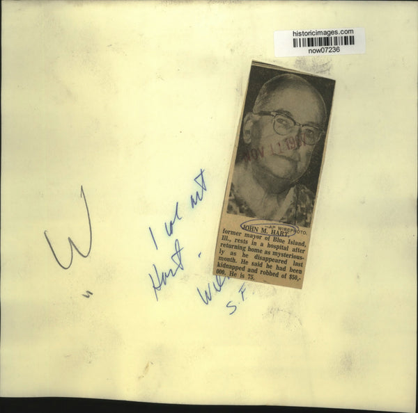 1967 Press Photo John M. Hart, former mayor of Blue Island, IL rests in ...