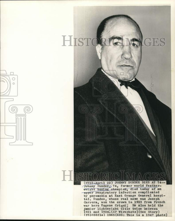 1947 Press Photo Former World Featherweight Boxing Champ Johnny Dundee ...
