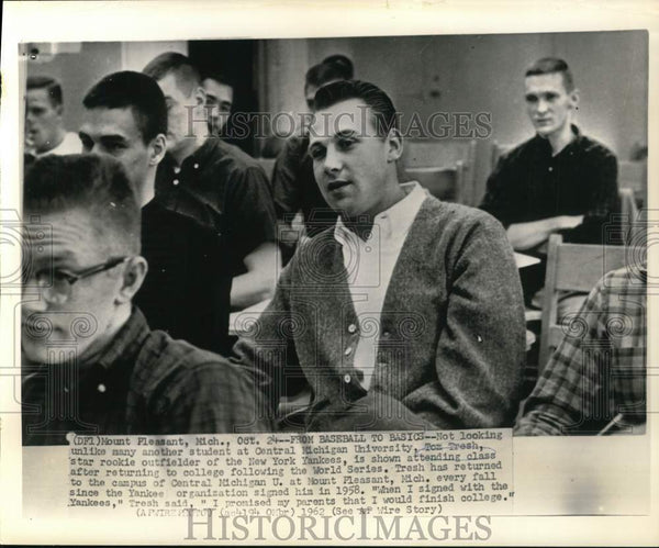 1962 Press Photo Tom Tresh, New York Yankees, at Central Michigan ...