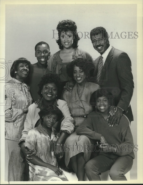 1986 Press Photo Marla Gibbs and cast of NBC's comedy series "227 ...