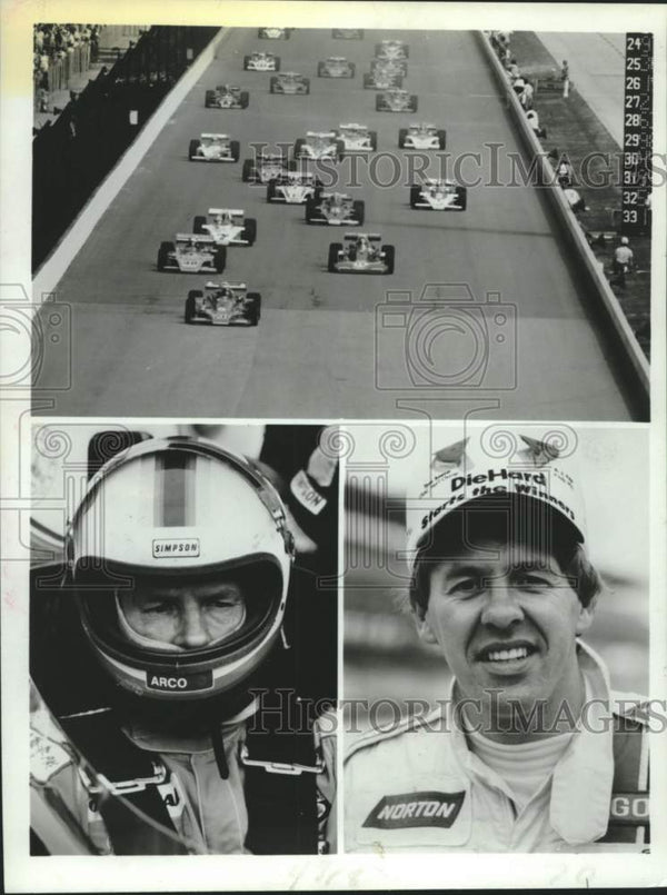 1982 Press Photo Indianapolis 500 competitors Bobby Unser & Tom Sneva ...