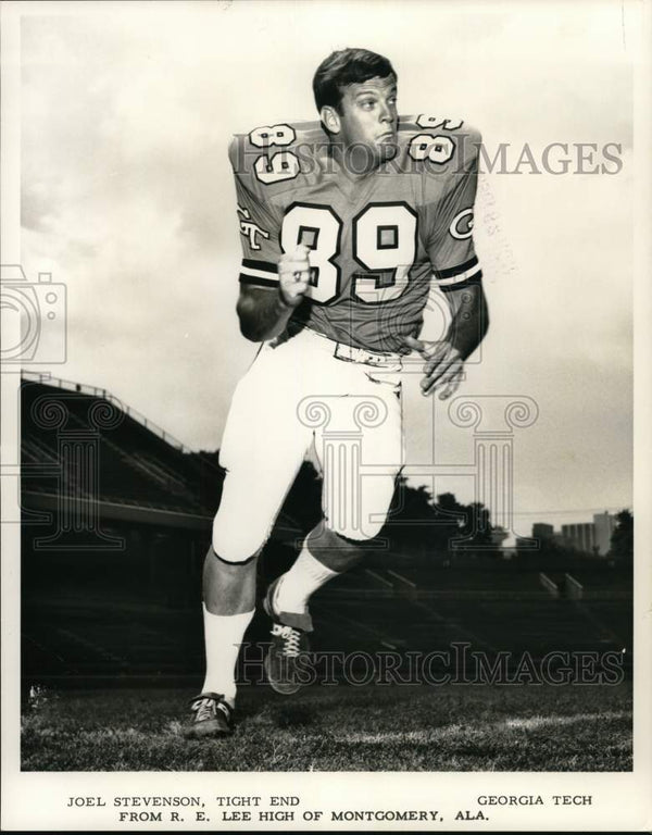 1968 Press Photo Georgia Tech's football tight-end Joel Stevenson ...
