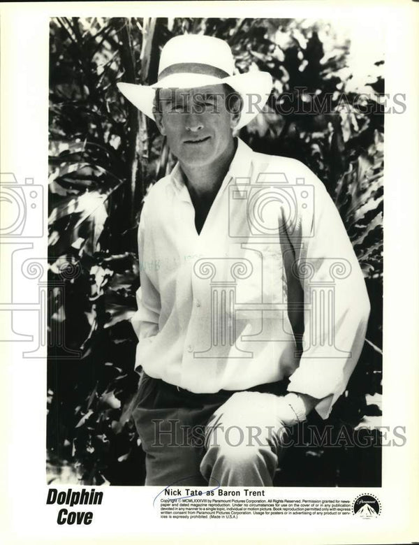 1989 Press Photo Nick Tate as Baron Trent in "Dolphin Cove." - nox60613 ...
