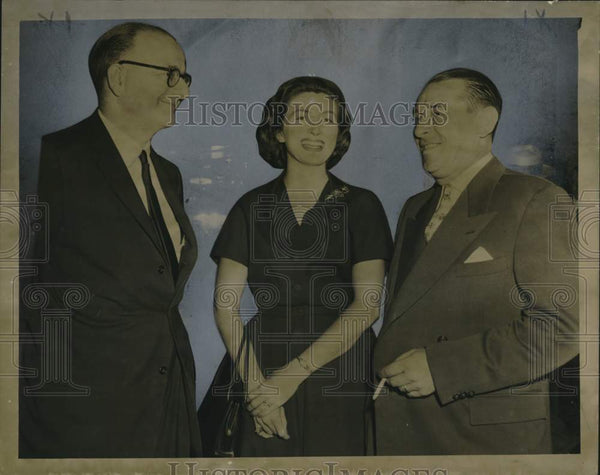1957 Press Photo Andre Mignot with City Hall dedication participants i ...