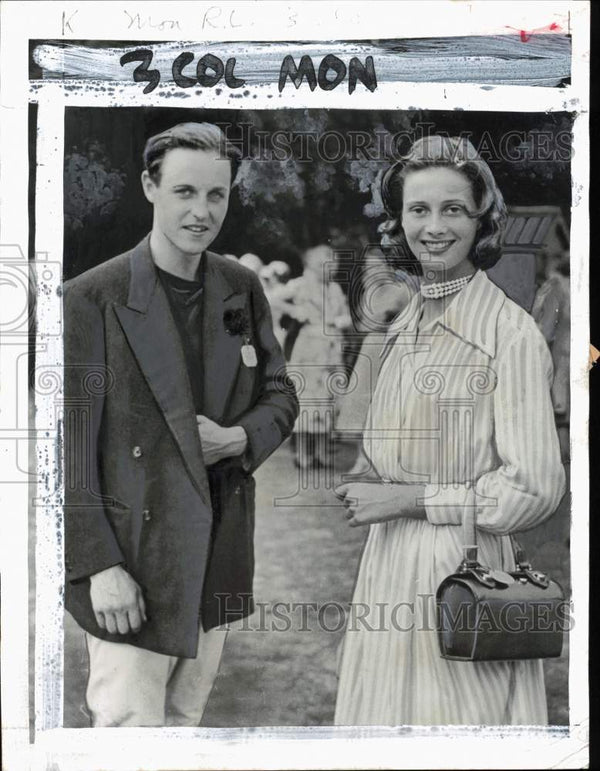 1957 Press Photo Lord Patrick Beresford & Joanne Smith-Bingham at Roeh ...