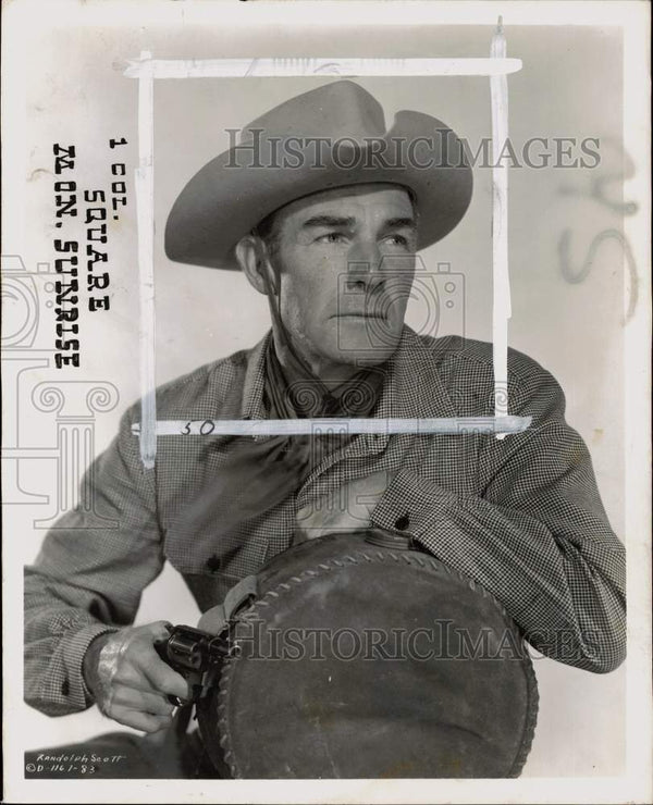 1949 Press Photo Actor Randolph Scott - pio46217 - Historic Images