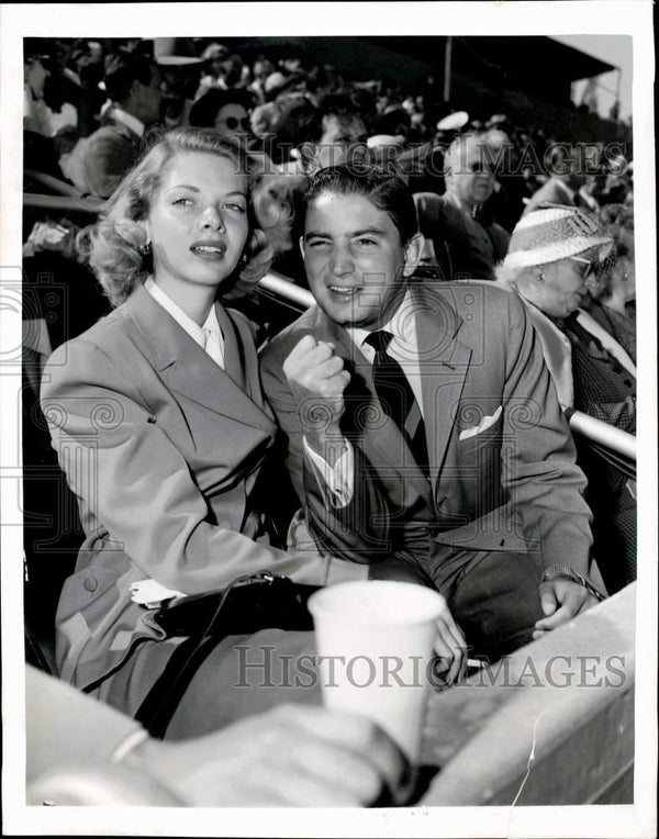 1949 Press Photo Actress Barbara Lawrence & Bob Neal at Polo Match ...