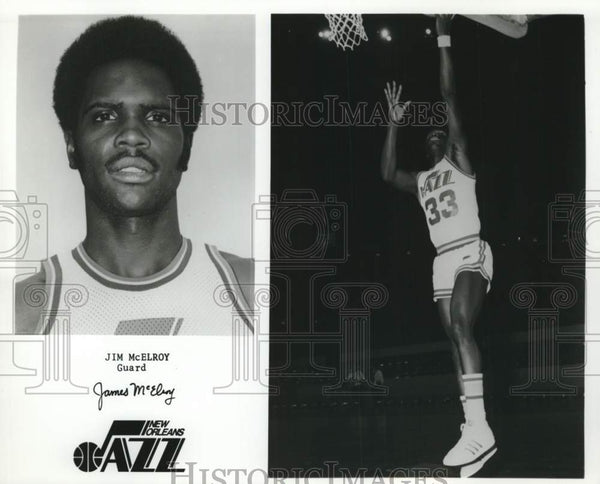 1975 Press Photo Basketball player Jim McElroy, New Orleans Jazz Guard ...