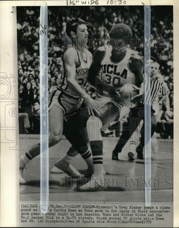 1970 Press Photo Missouri & UCLA Players during Basketball game, Los ...