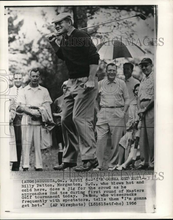1956 Press Photo Golfer Billy Patton during Masters Golf Tournament ...
