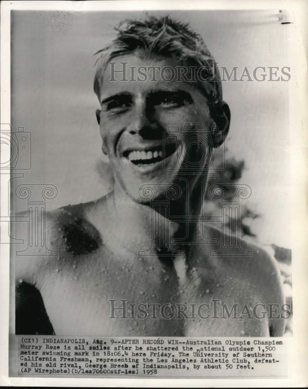 1958 Press Photo Australian swimmer Murray Rose, Indianapolis - pis034 ...