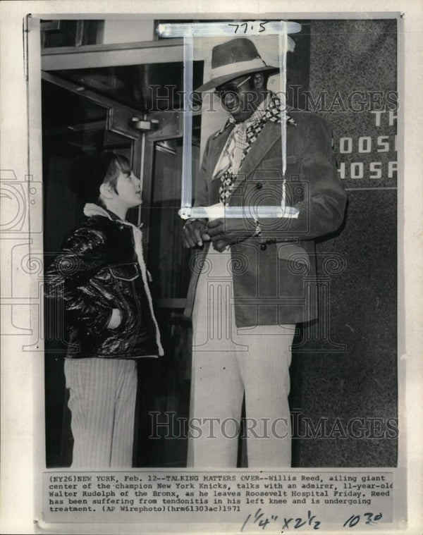 1971 Press Photo Knicks basketball player Willis Reed & Walter Rudolph ...