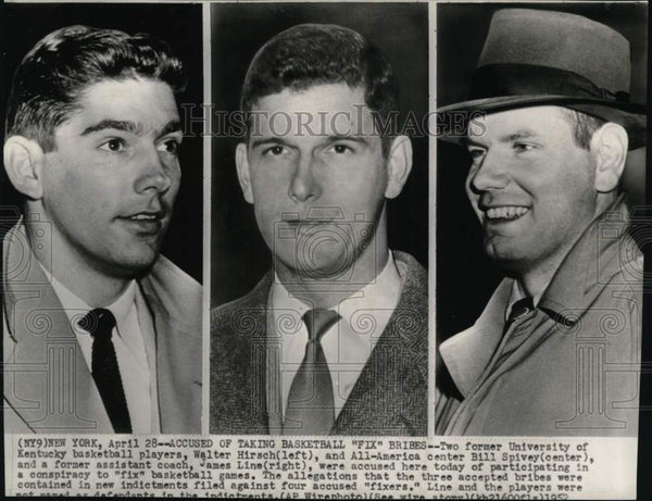 1952 Press Photo Walter Hirsch, Bill Spivey, James Line, Basketball ...