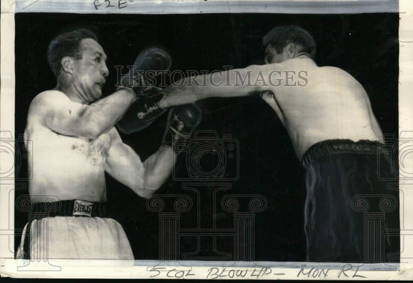 1949 Press Photo Boxers Joey Maxim & Gus Lesnevich, American Lightweig ...