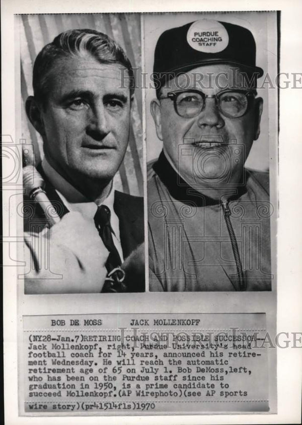 1970 Press Photo Bob DeMoss & Jack Mollenkopf, Purdue University ...