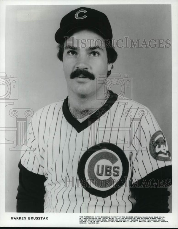 1983 Press Photo Portrait of Chicago Cubs' baseball player Warren Brus ...