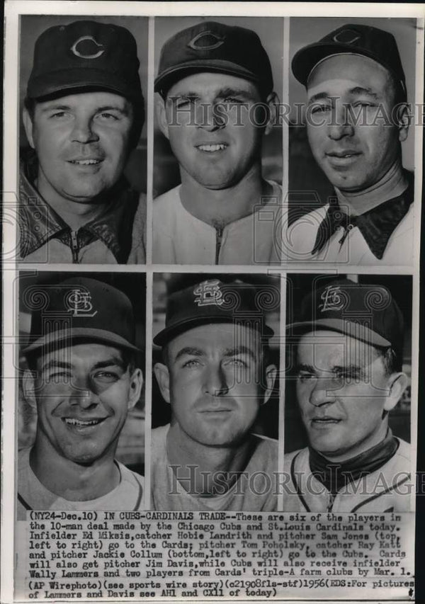 1956 Press Photo Portraits of Chicago Cubs & St Louis Cardinals ...