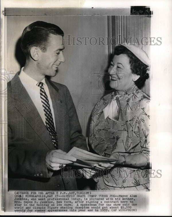 1956 Press Photo Olympic figure skating champion Hayes Alan Jenkins ...
