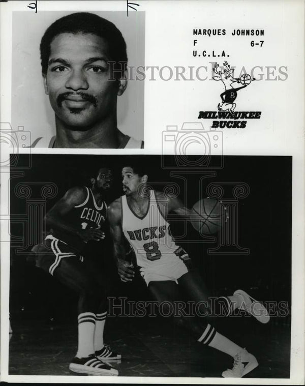 1978 Press Photo Milwaukee Bucks' forward Marques Johnson during game ...