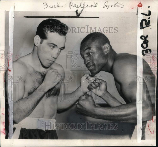 1954 Press Photo Boxers Paddy DeMarco & Jimmy Carter after weigh-in ...
