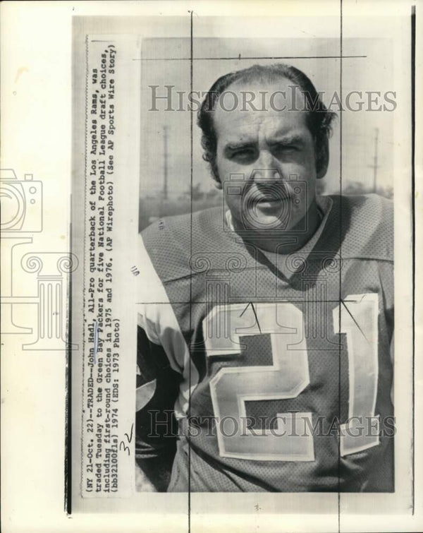 1973 Press Photo Los Angeles Rams' quarterback John Hadl - pis06149 ...