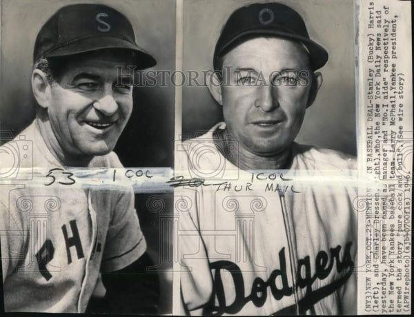 1946 Press Photo Stanley "Bucky" Harris & Charley Dressen, Baseball ...