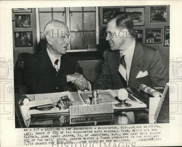 1949 Press Photo Nationals Baseball Team's Clark Griffith And John ...