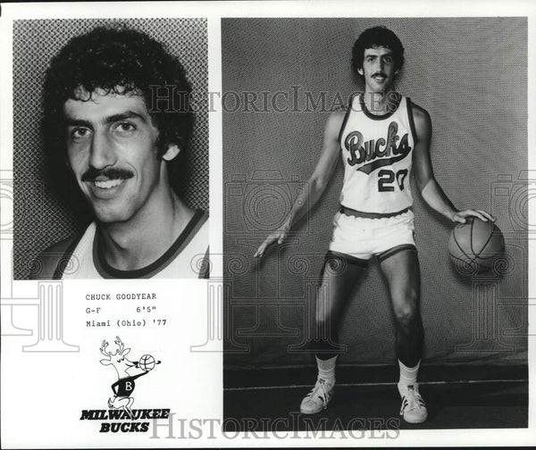 1977 Press Photo Milwaukee Basketball Player Chuck Goodyear From Miami ...
