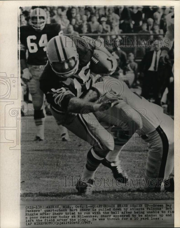 1967 Press Photo Green Bay Packers & Atlanta Falcons' football game ...