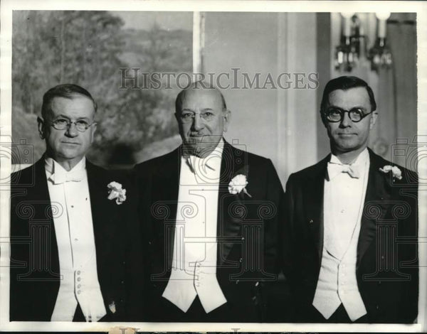 1936 Press Photo Governor Eugene Talmadge, Harold Ickes & Henry Horner ...