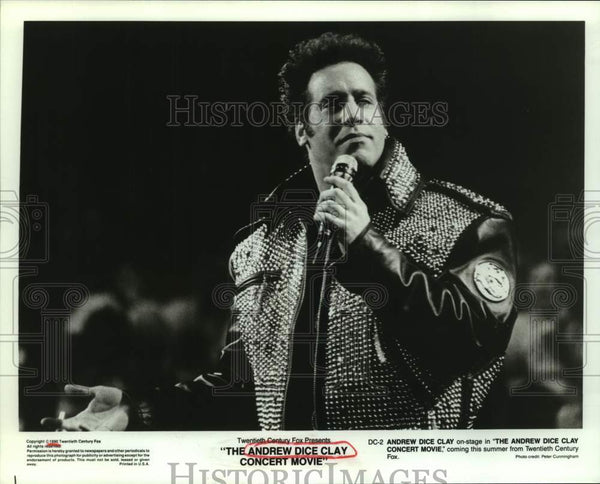 1990 Press Photo Andrew Dice Clay on stage in The Andrew Dice Clay ...