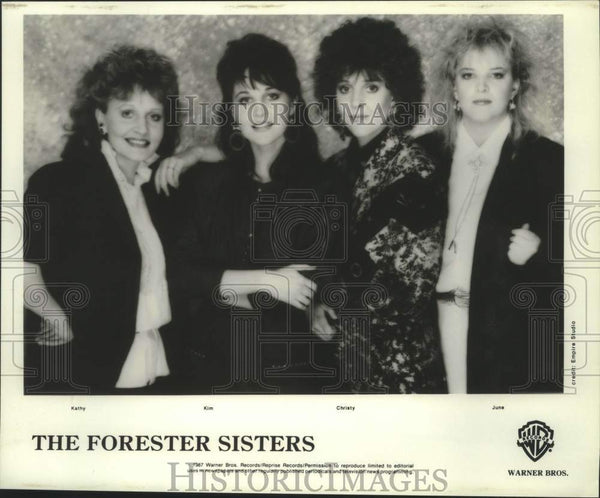 1987 Press Photo Kathy, Kim, Christy, June of The Forester Sisters ...