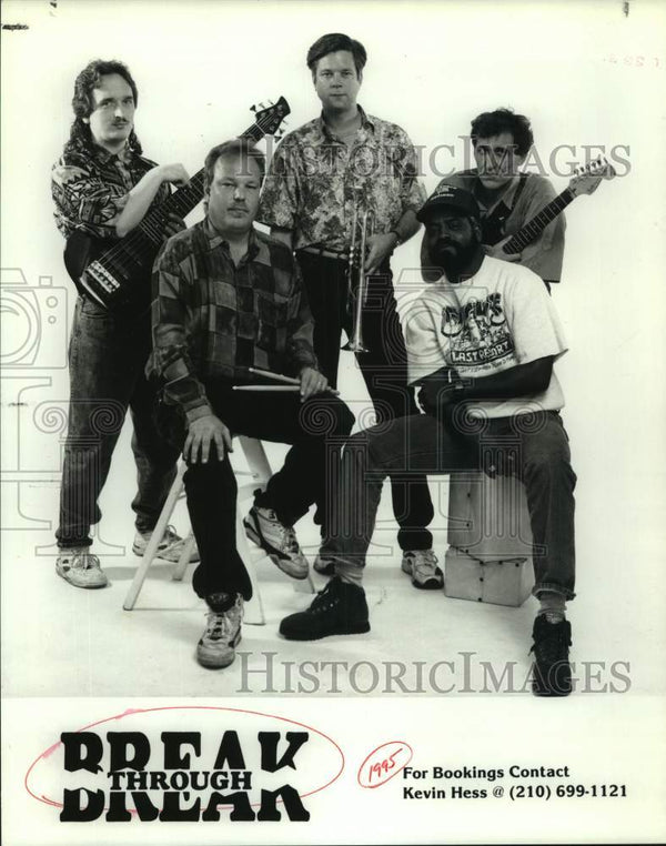 1995 Press Photo Five Members of the band Breakthrough, Entertainers ...