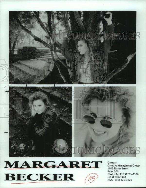 1992 Press Photo American Singer Margaret Becker, Christian Musician in ...