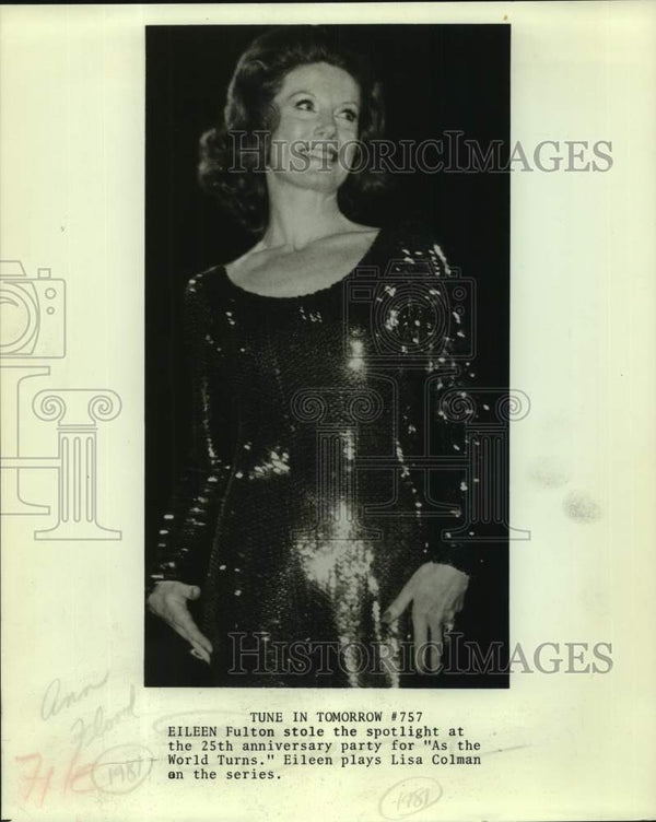 1981 Press Photo Eileen Fulton, actress on "As The World Turns ...