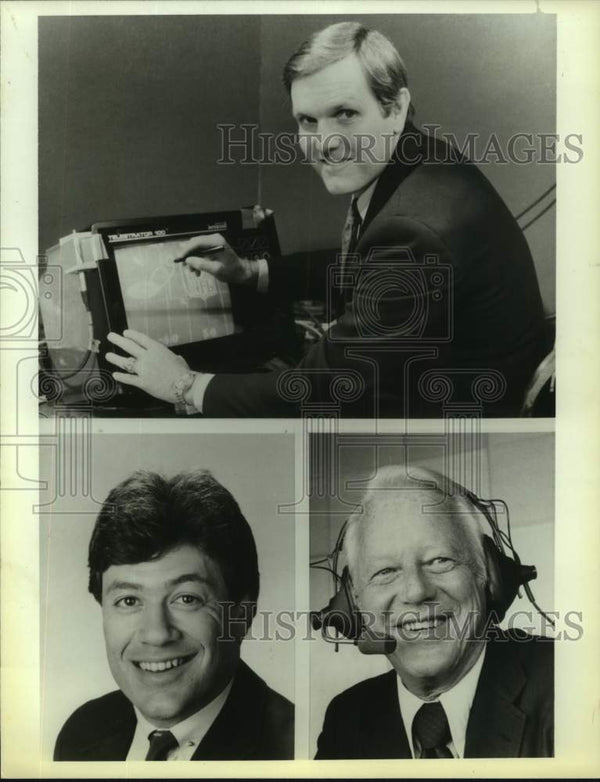 1986 Press Photo NBC Sportscaster Charlie Jones with Jimmy Cefalo, Bob ...
