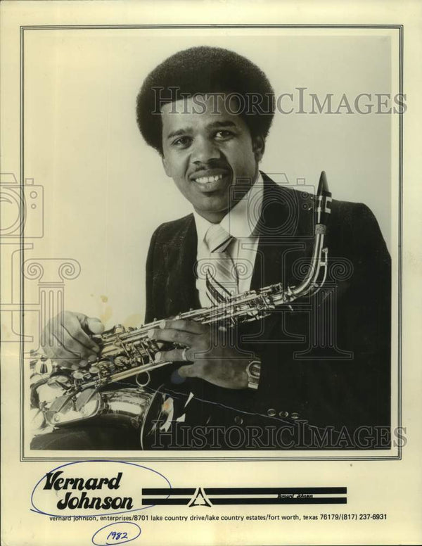1982 Press Photo Saxophone Player Vernard Johnson - sap12390 - Historic ...